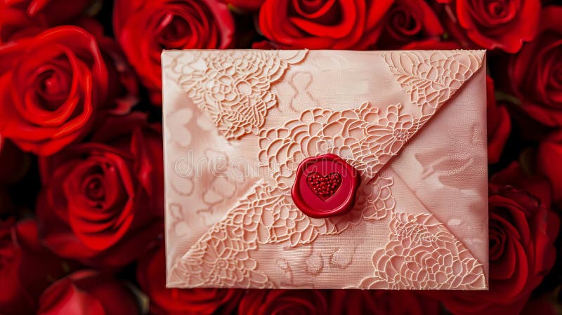 A Wax Seal is on a Red Envelope Stock Photo - Image of heart, generated ...