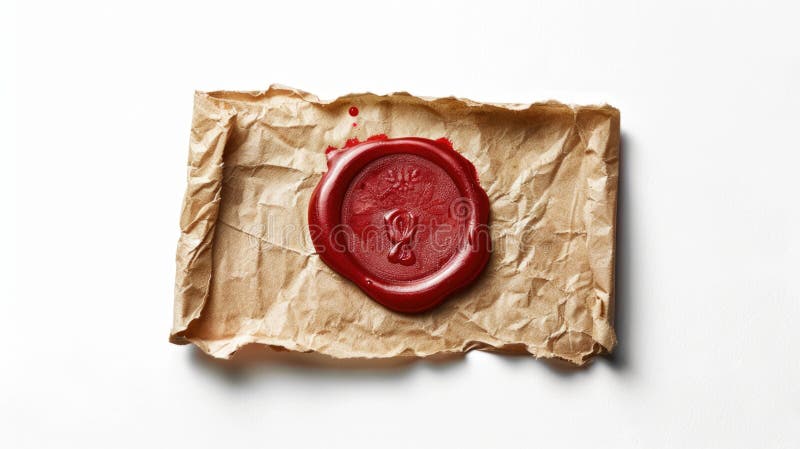 A Wax Seal Sitting on Top of a Piece of Paper Stock Photo - Image of ...