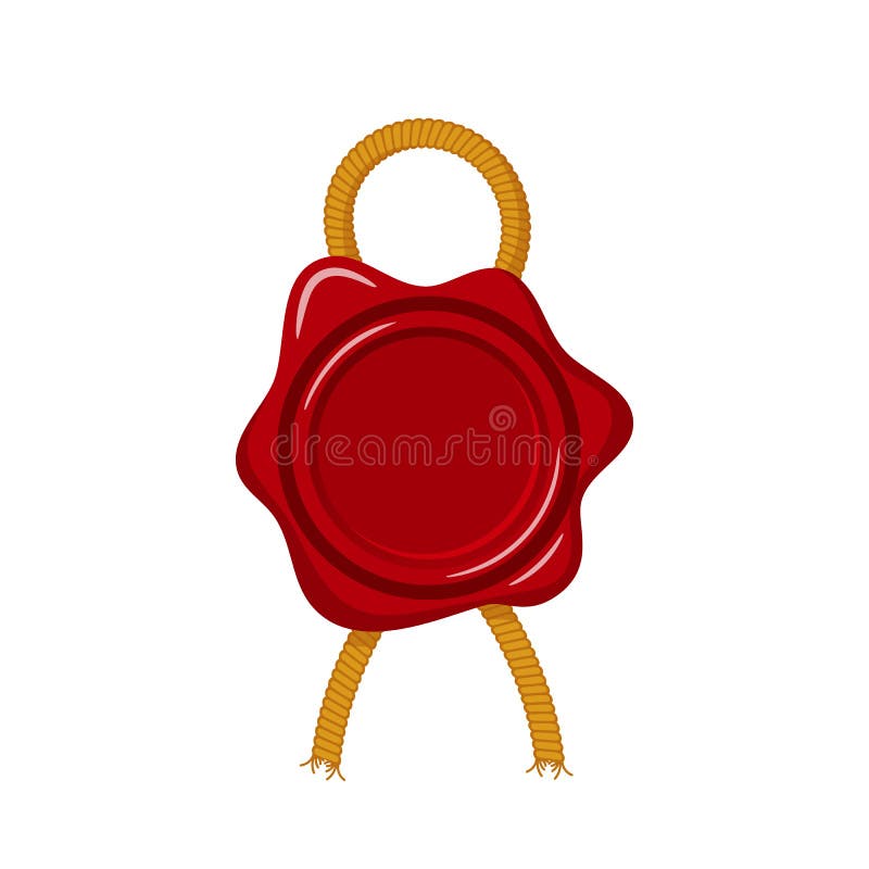 Wax Seal Stamp, Retro Label, Isolated Red Certificate, Document, Letter ...