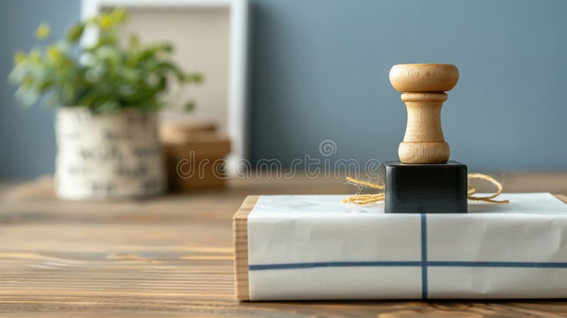Wax Seal Stamp on White Paper Wrap Packaging Parcel Box Stock Image ...