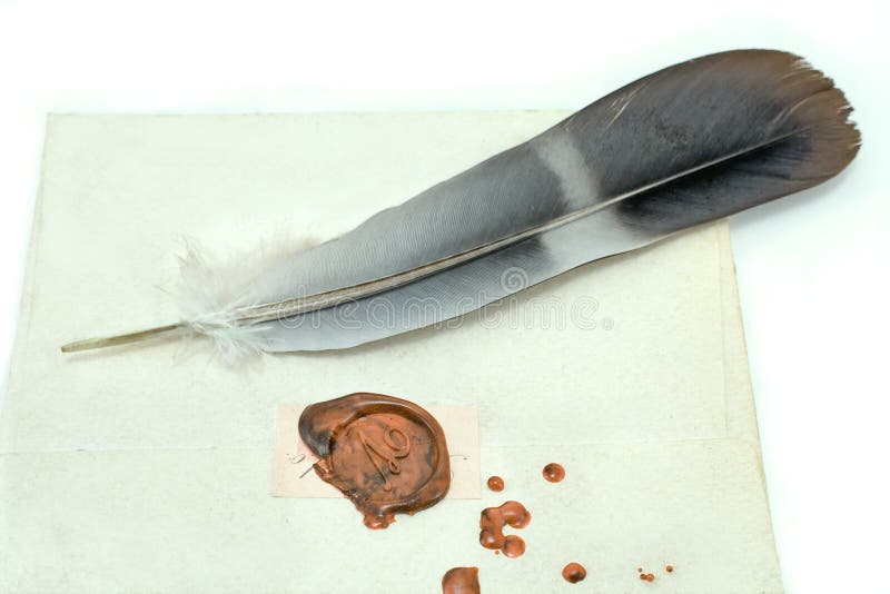 Letter, Quill, Inkwell & Diary Stock Image - Image of letter ...