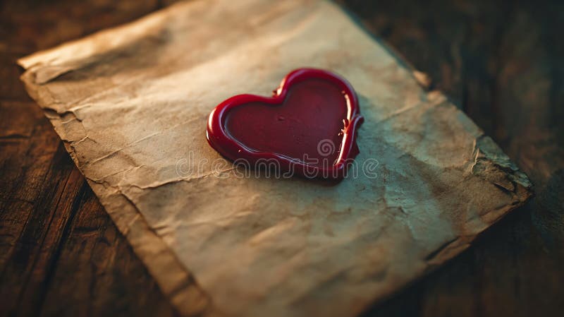 Wax-Sealed Romantic Valentine Note Stock Image - Image of aged, wood ...