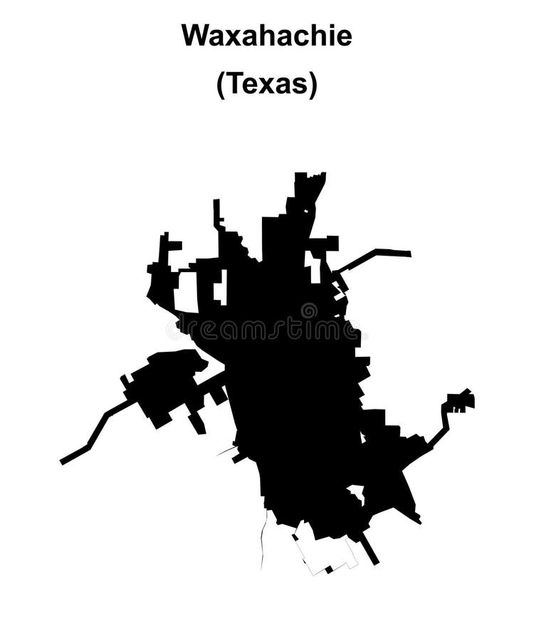 Waxahachie outline map stock vector. Illustration of empty - 357650495