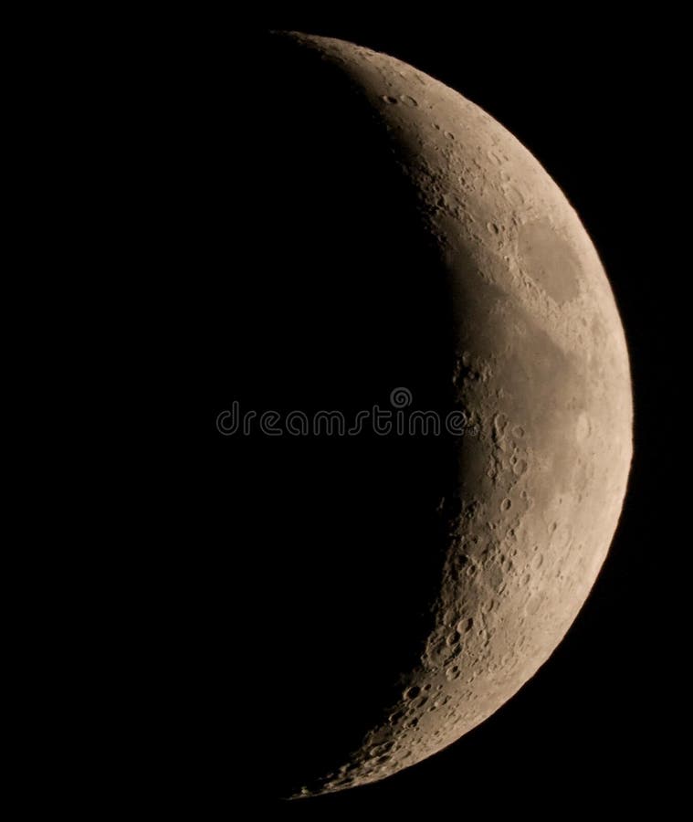 Waxing crescent moon stock image. Image of system, crisium - 4564355