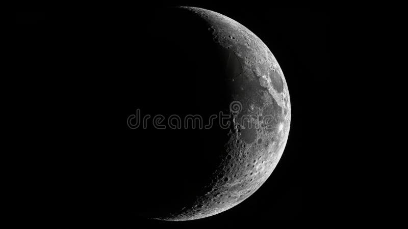 Waxing Crescent Moon Close Up Yellow Moon Night Sky Stock Vector ...