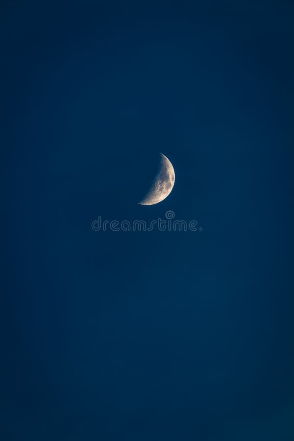 Waxing Crescent Moon Portrait Stock Photo - Image of planet, lunar ...