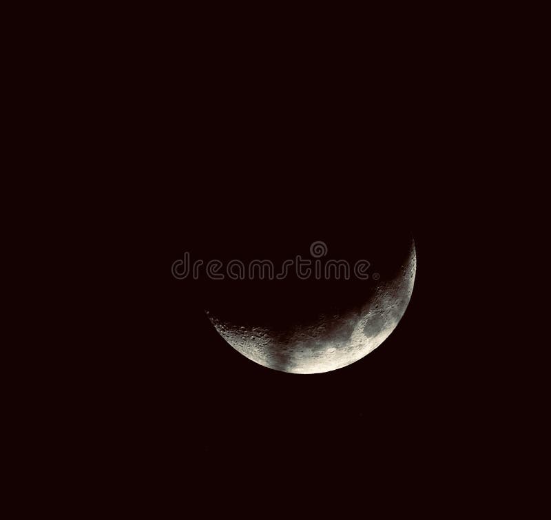 Waxing crescent moon stock photo. Image of dark, detail - 373061740