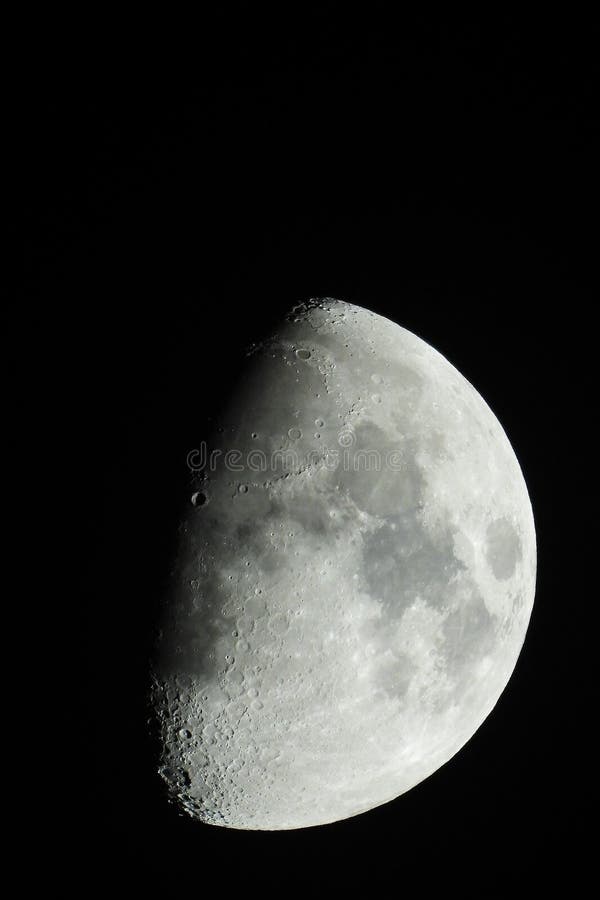 Waxing Gibbous Moon in June Vertical Portrait Stock Image - Image of ...