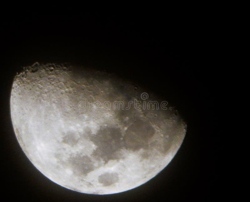 Waxing Half Moon stock photo. Image of planet, surface - 95759878