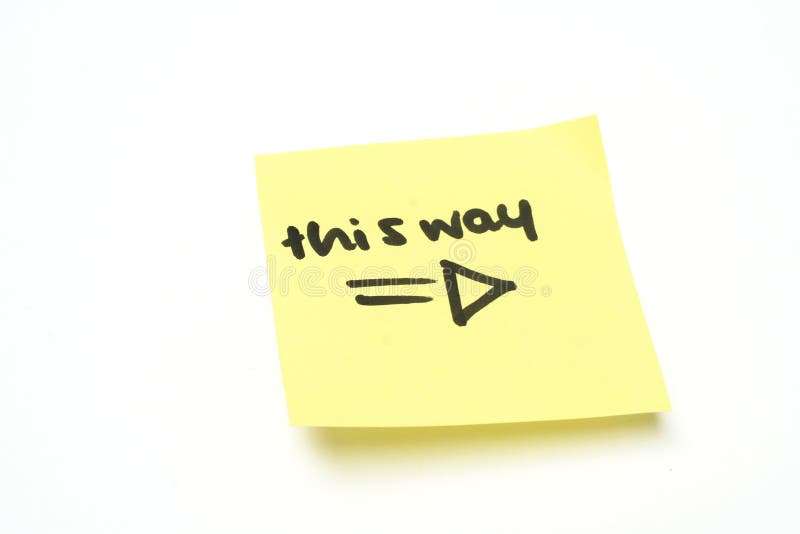 This way stock photo. Image of yellow, staionery, paper - 10741108