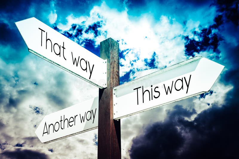 This Way, that Way, Another Way Concept - Signpost with Three Arrows ...