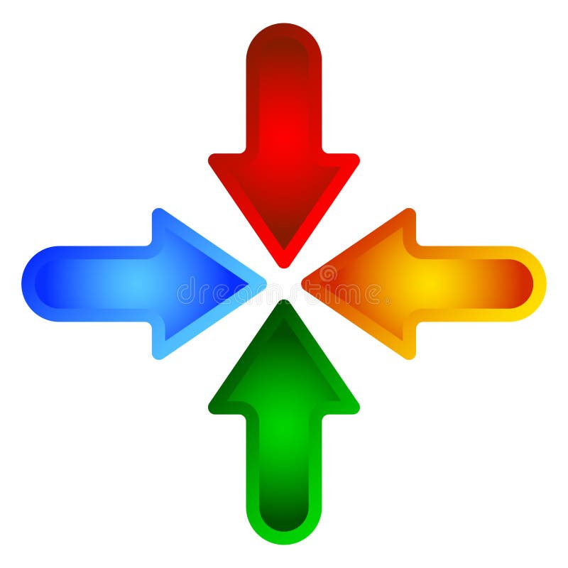 4-way Arrows, Pointers, Cursors Shapes Stock Vector - Illustration of ...