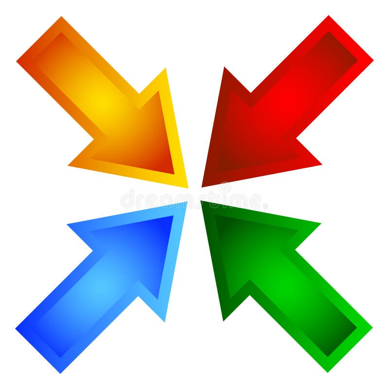 4-way Arrows, Pointers, Cursors Shapes Stock Vector - Illustration of ...