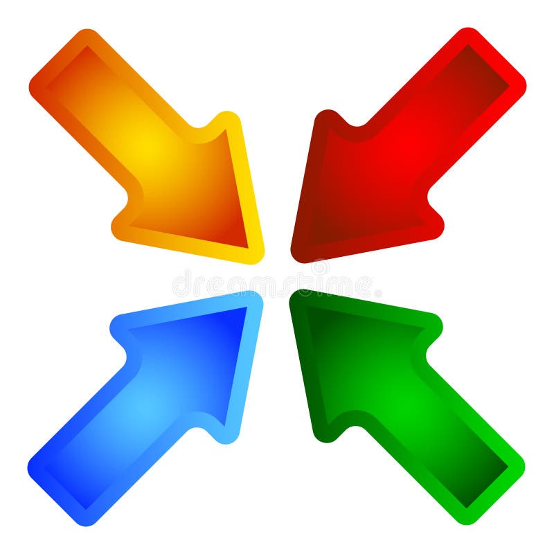 4-way Arrows, Pointers, Cursors Shapes Stock Vector - Illustration of ...