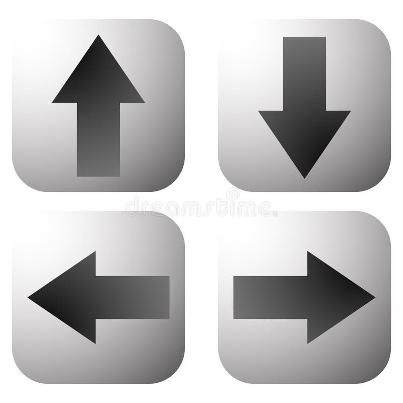 4-way Arrows, Pointers, Cursors Shapes Stock Vector - Illustration of ...