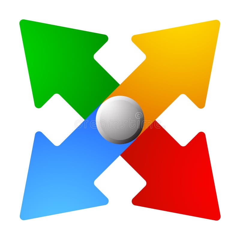 4-way Arrows, Pointers, Cursors Shapes Stock Vector - Illustration of ...