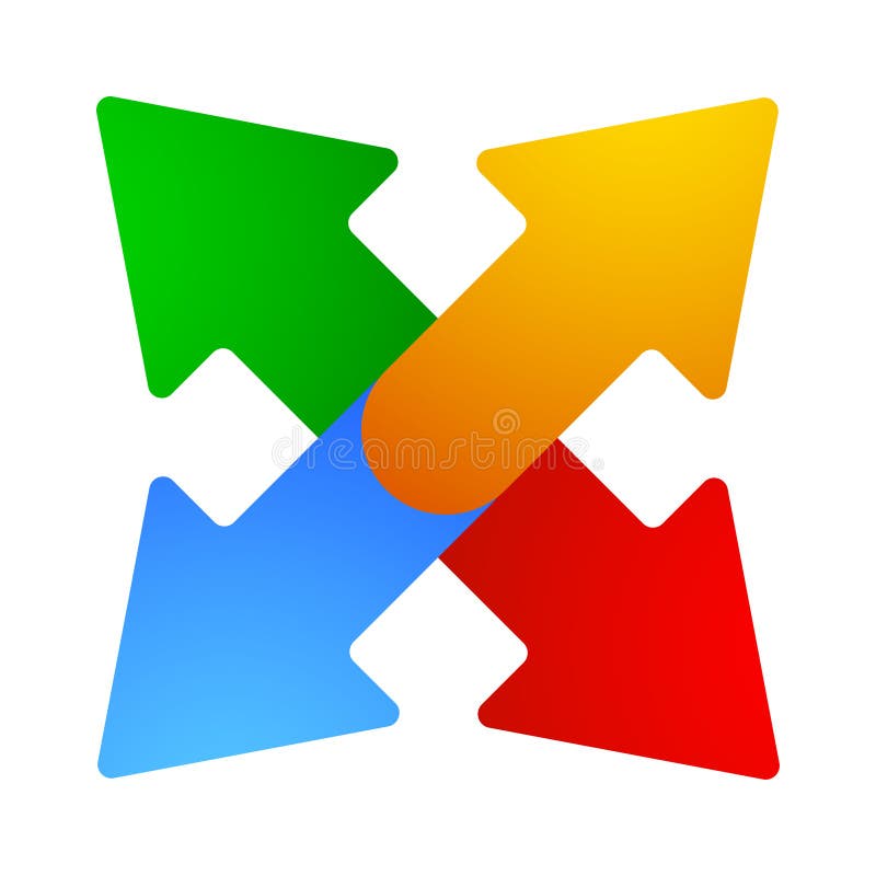 4-way Arrows, Pointers, Cursors Shapes Stock Vector - Illustration of ...