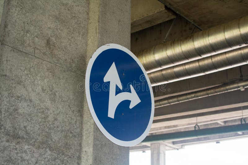 This Way - Blue Road Traffic Signs Circle Stock Photo - Image of signal ...