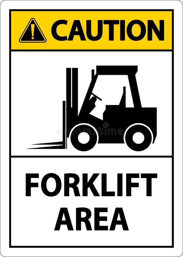 2-Way Caution Forklift Area Sign on White Background Stock Vector ...