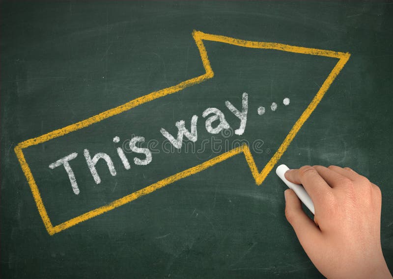 This Way Chalkboard Write Concept 3d Illustration Stock Illustration ...
