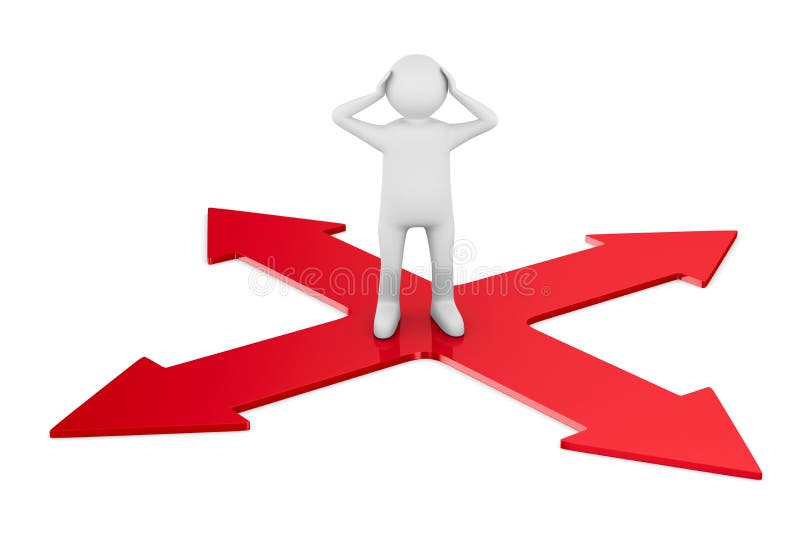 Choice of a Direction of Movement. Stock Illustration - Illustration of ...