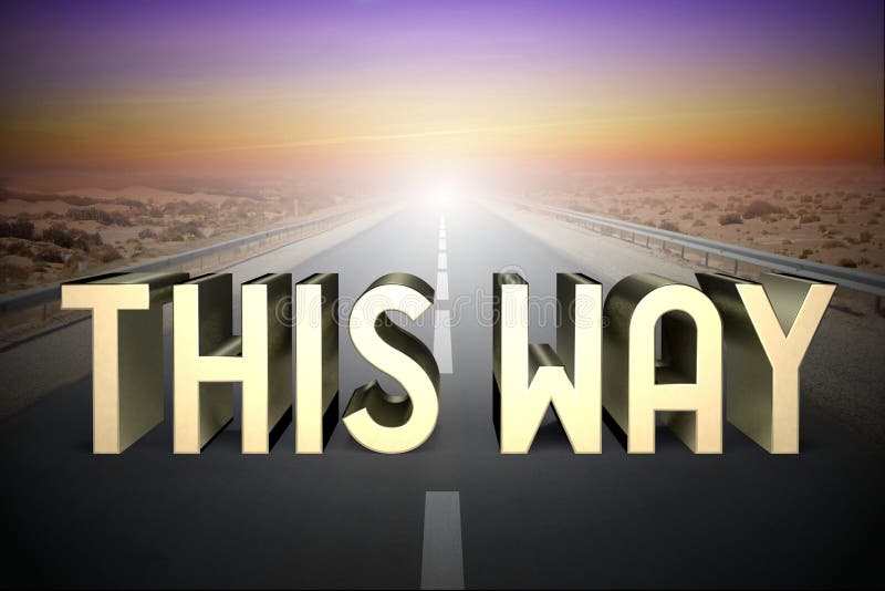 This Way Concept, Road - 3D Rendering Stock Illustration - Illustration ...