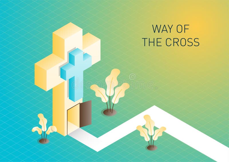 Way of the Cross stock vector. Illustration of door - 185440965