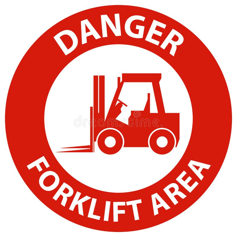 2-Way Danger Forklift Area Sign on White Background Stock Vector ...