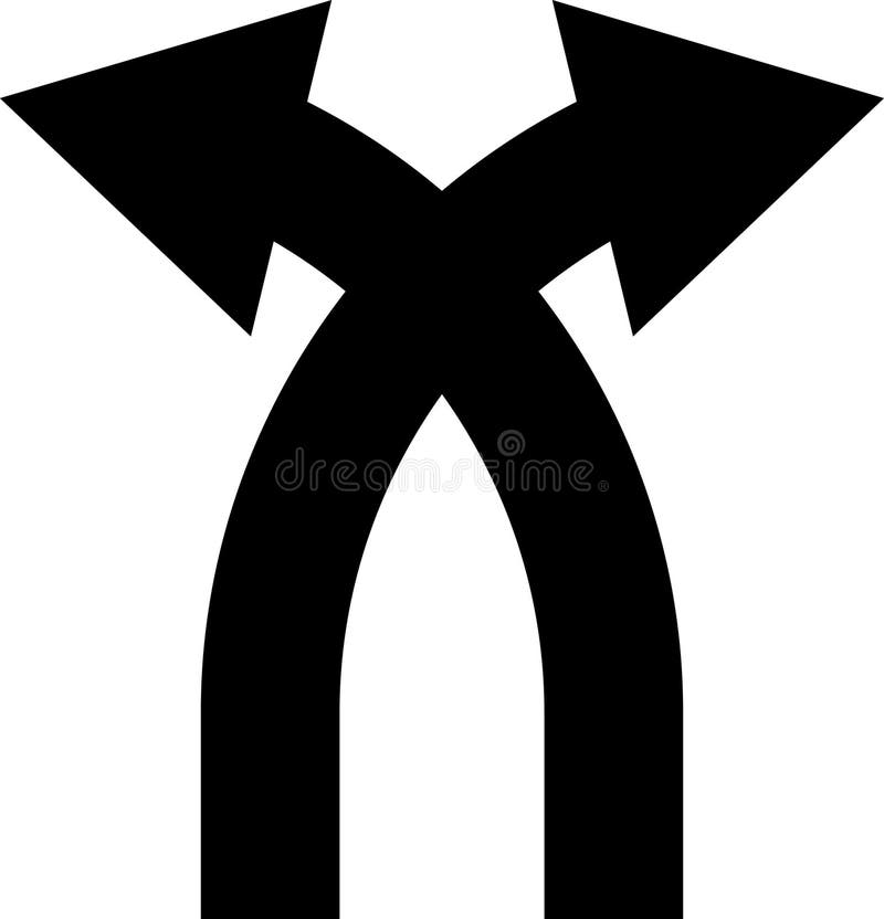 Way Direction Arrow Sign, Decision Icon. Way Multi Direction Road Sign ...
