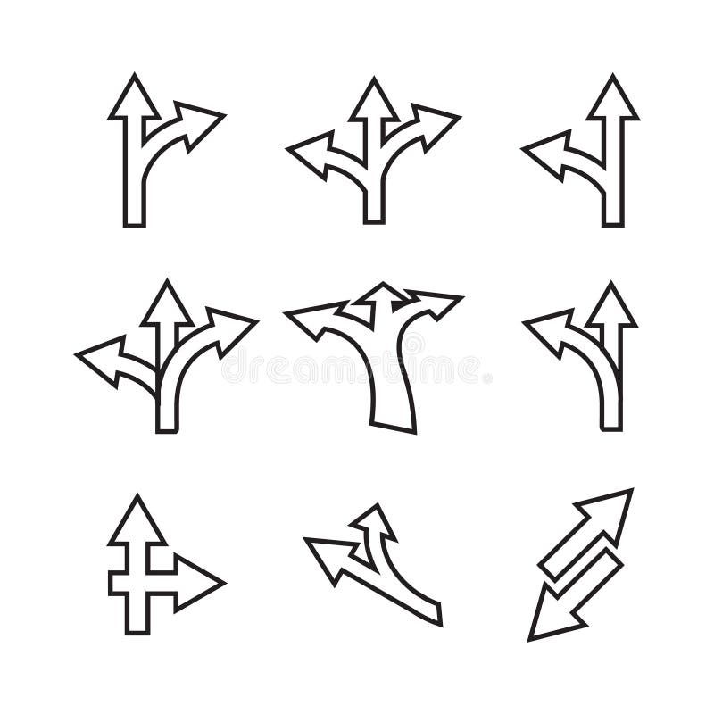 Way Direction Icon Design Template Vector Isolated Stock Vector ...