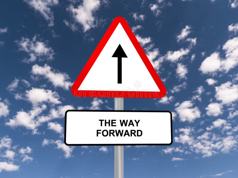 The way forward road sign stock image. Image of pointing - 43262509
