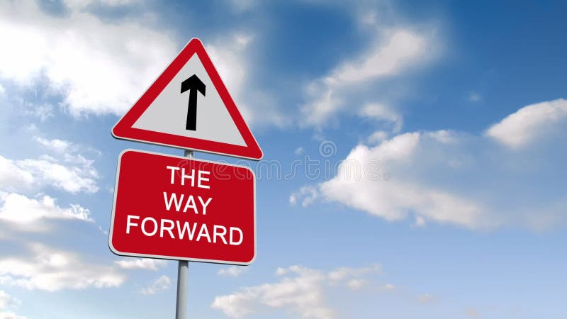 The Way Forward Sign Against Blue Sky Stock Footage - Video of sign ...