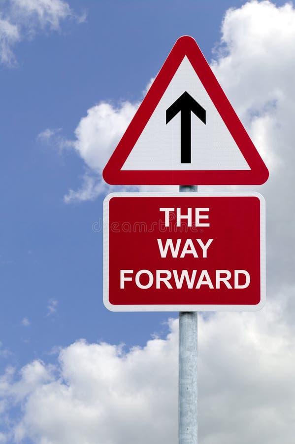 The Way Forward Sign in the Sky Stock Image - Image of information ...
