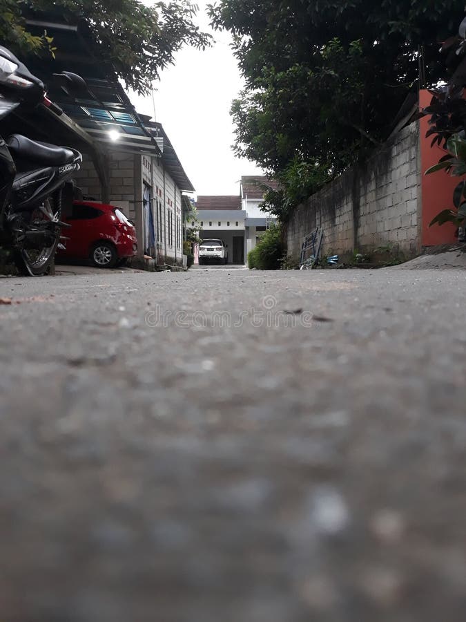 Walk in My Alley of My House Stock Photo - Image of cars, grey: 264062606