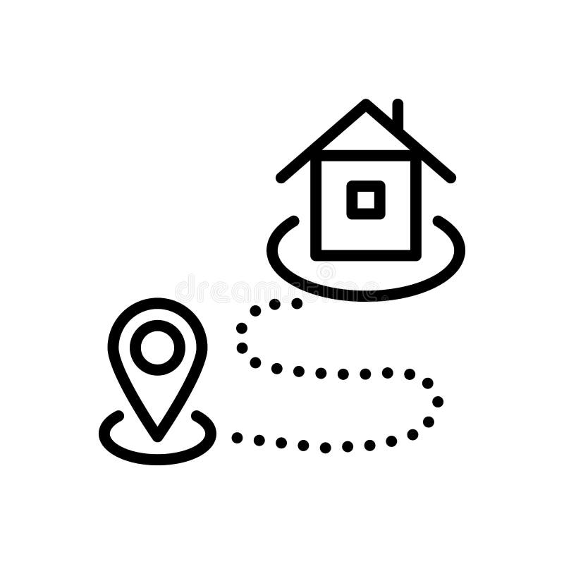 Way Home Icon. Location, Map, Diagram, Path, Route. Vector Sign in ...