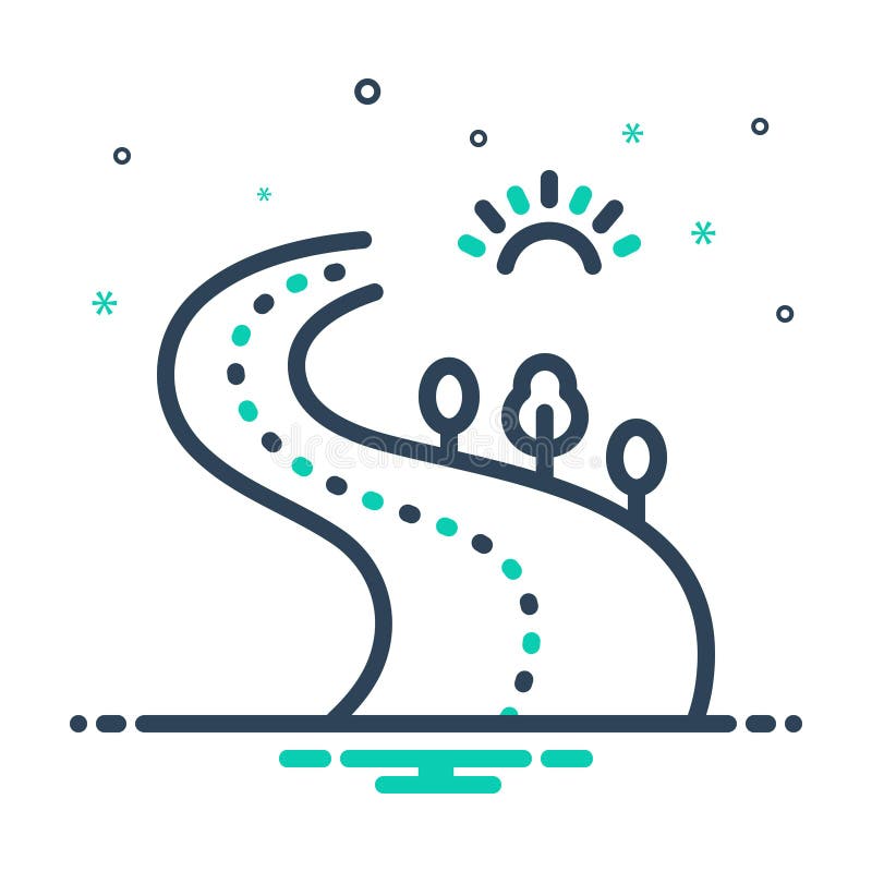 Mix Icon for Way, Path and Route Stock Illustration - Illustration of ...