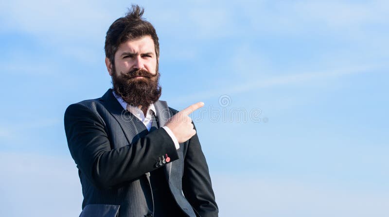 This Way. Looking for Opportunities and Chances. Man Formal Suit ...