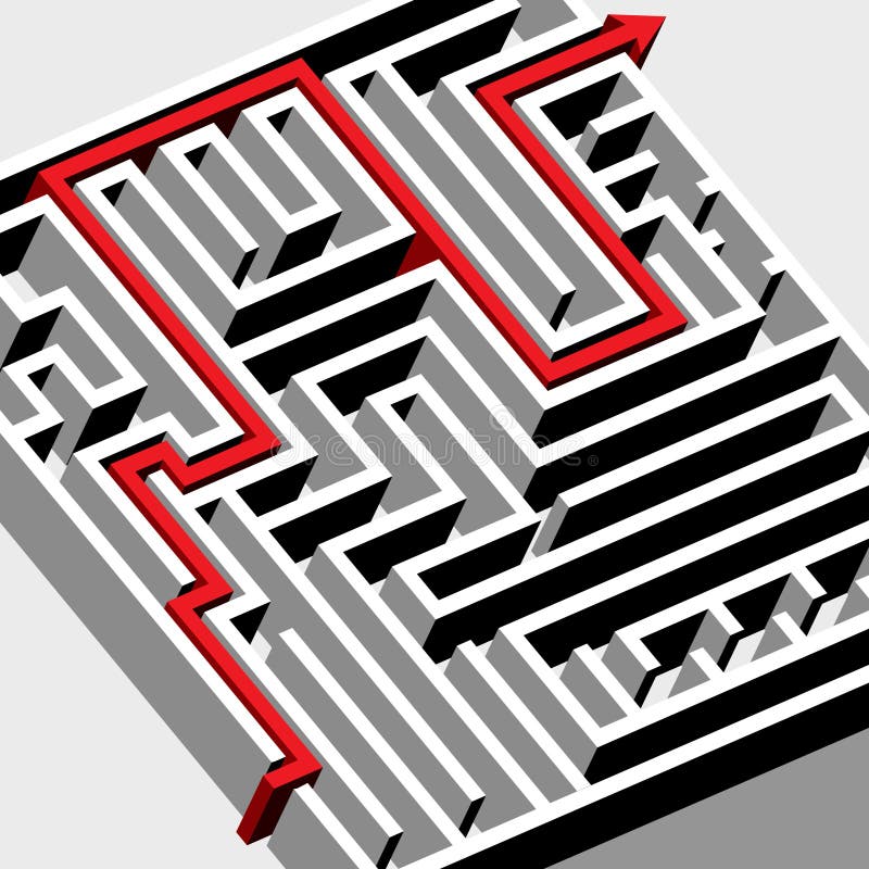 Way Out stock vector. Illustration of concept, labyrinth - 17077996