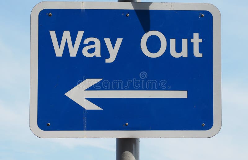 Way out sign stock photo. Image of direction, sign, left - 121443502