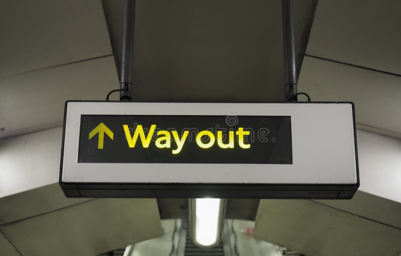 Way Out Exit Sign in London Tube Stock Photo - Image of britain, subway ...