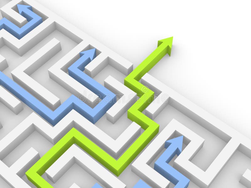 Way out of the labyrinth stock illustration. Illustration of exit ...