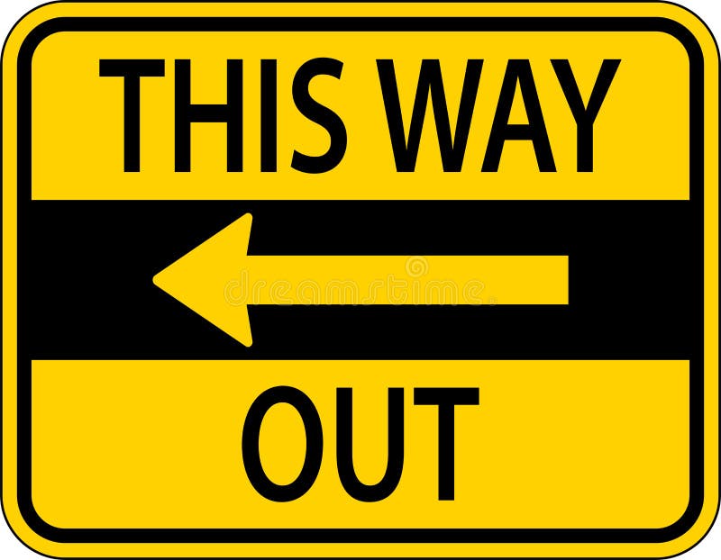 This Way Out Left Arrow Sign on White Background Stock Vector ...