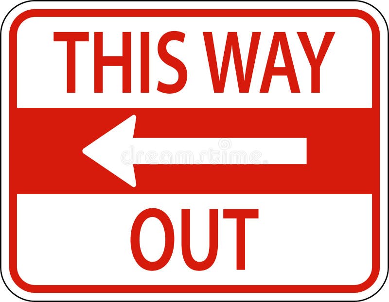 This Way Out Left Arrow Sign on White Background Stock Vector ...