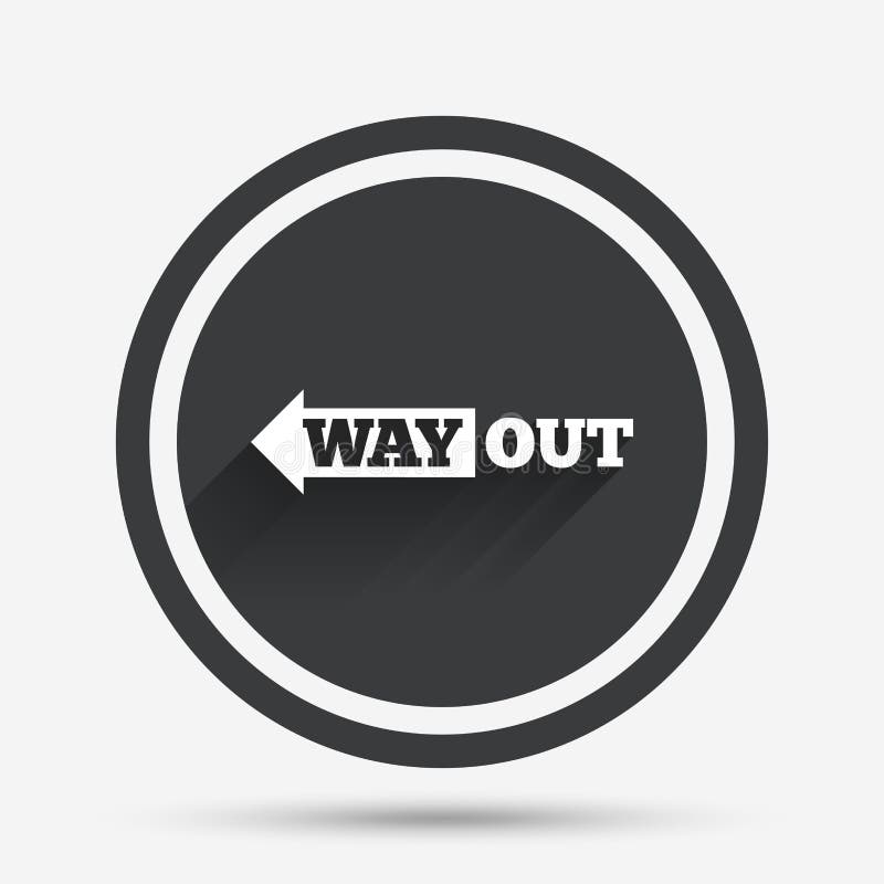 Way Out Left Sign Icon. Arrow Symbol Stock Vector - Illustration of ...