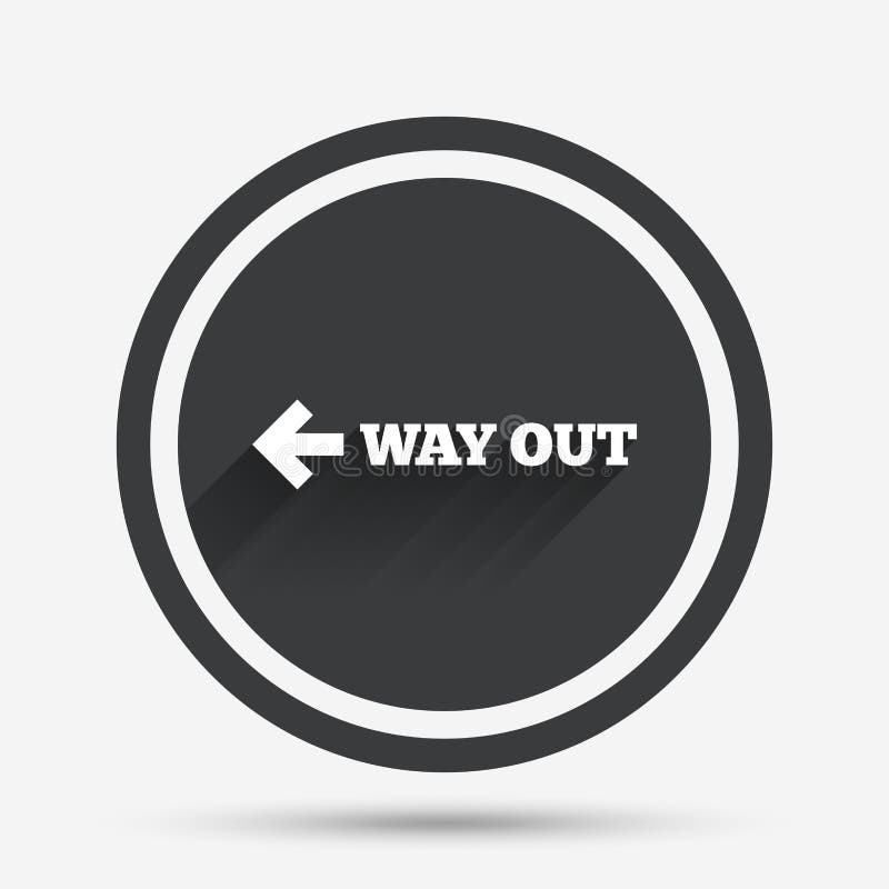 Way Out Left Sign Icon. Arrow Symbol Stock Vector - Illustration of ...