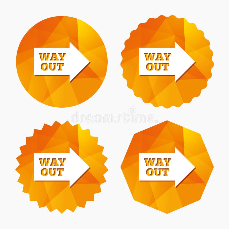 Way Out Right Sign Icon. Arrow Symbol Stock Vector - Illustration of ...