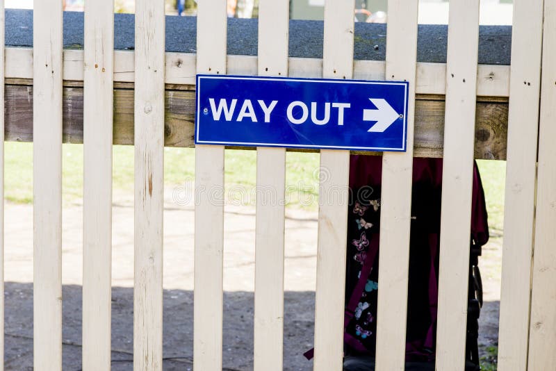 Way Out Sign stock photo. Image of direction, information - 176547644