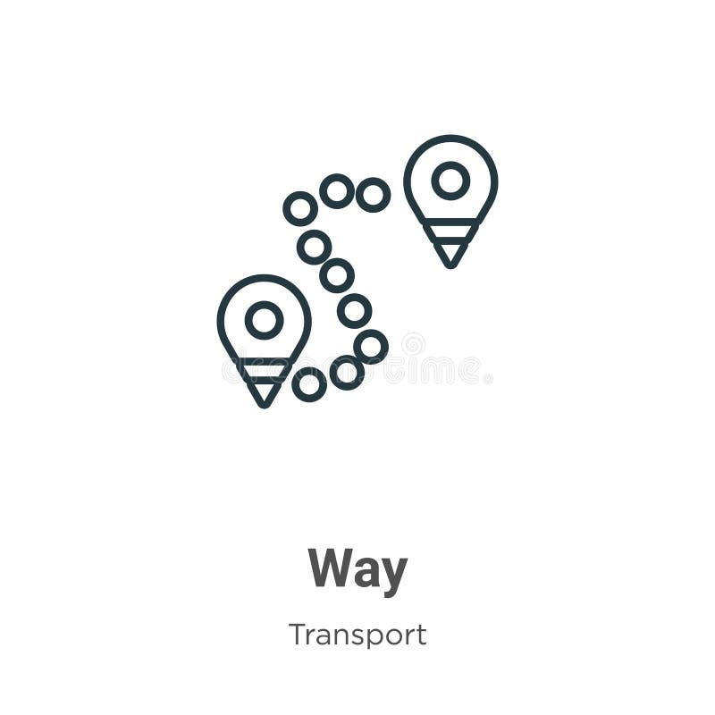 Way Outline Vector Icon. Thin Line Black Way Icon, Flat Vector Simple ...