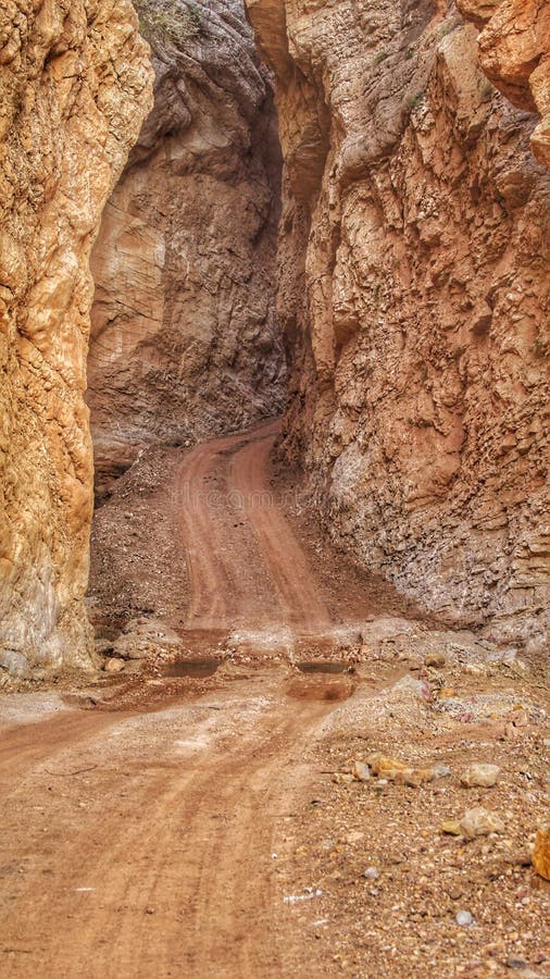 A Way Passing between Two Hills Stock Photo - Image of track, dara ...