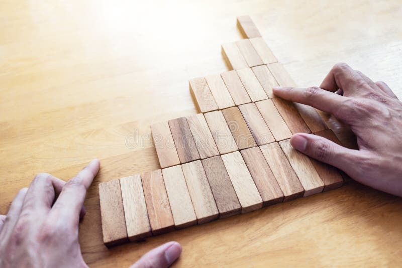 The Way Planning for Business Growth with Wooden Blocks Stock Photo ...